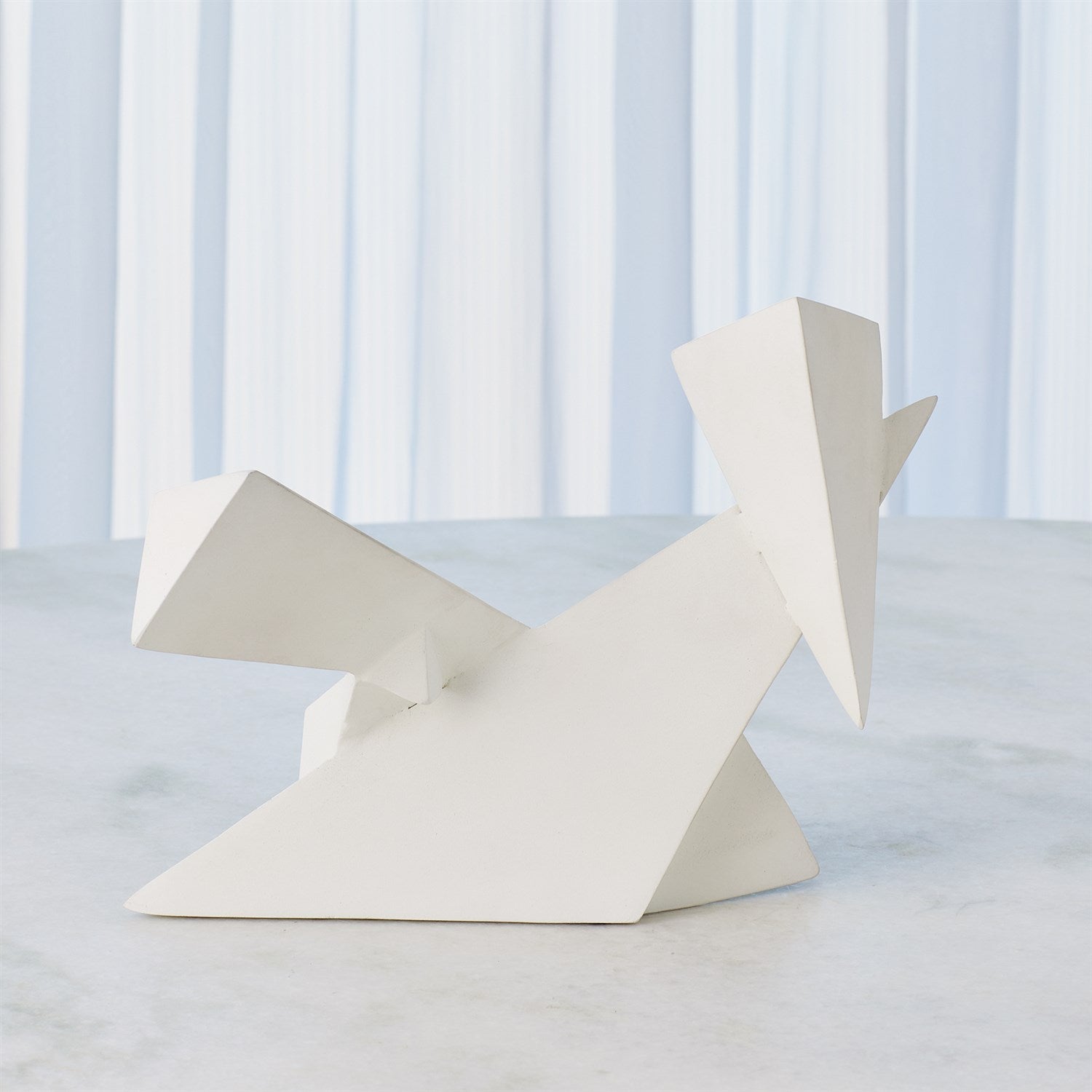 Angular Outcrop Sculpture -White - Small – Gramercy Home Design