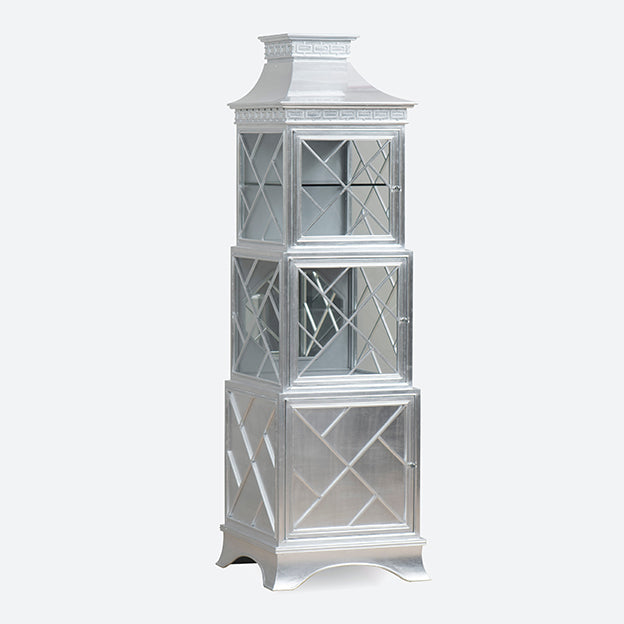 Pagoda Silver Display Cabinet – Gramercy Home Design