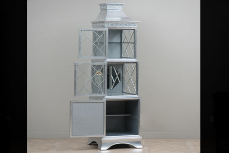 Pagoda Silver Display Cabinet – Gramercy Home Design